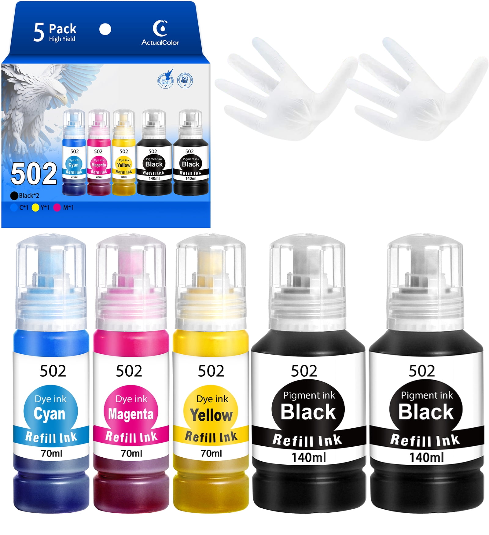 502 Ink Refill Bottle for Epson 502 Ink Bottle for EcoTank ET-4760 3850 ...