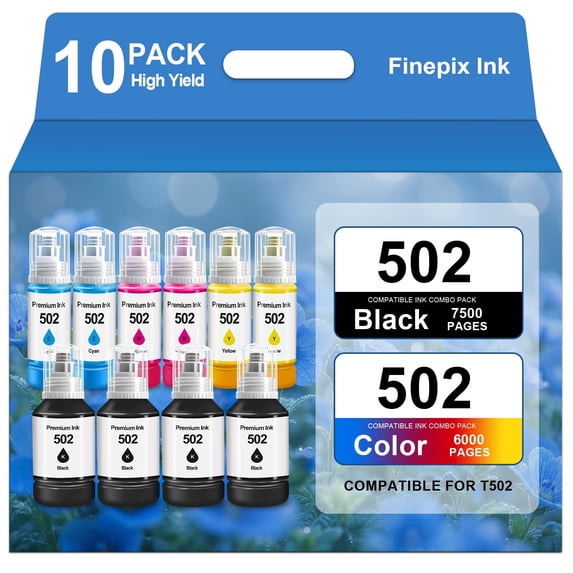 502 Refill Ink Bottle Compatible with Epson 502 Ink Bottle for EcoTank ...