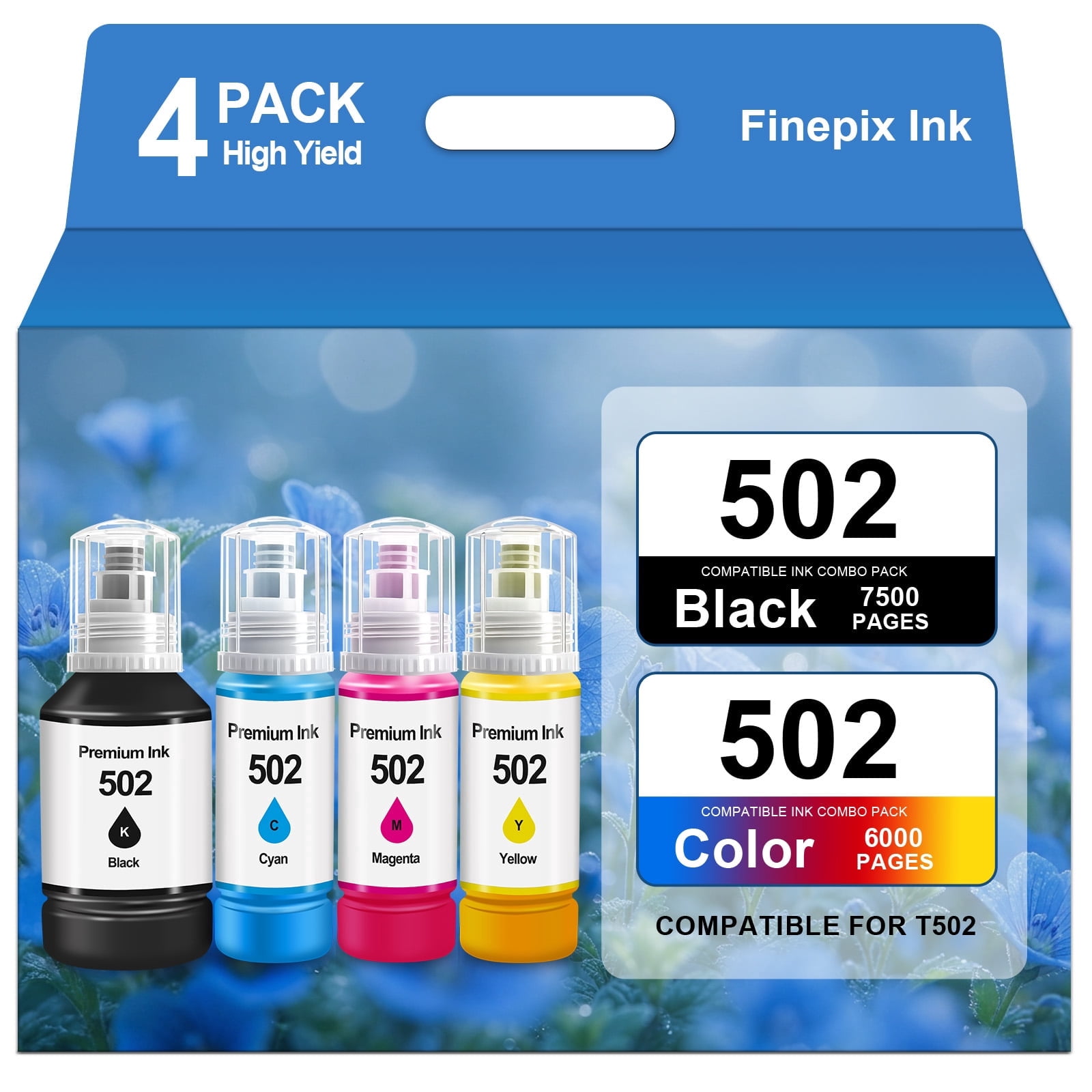502 Refill Ink Bottle Compatible with Epson 502 Ink Bottle for EcoTank ...