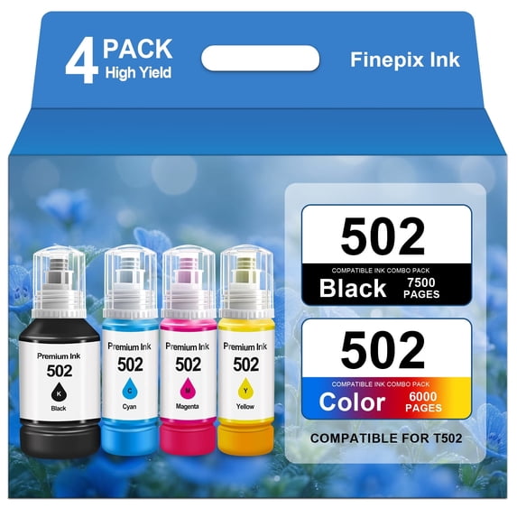 502 Refill Ink Bottle Compatible with Epson 502 Ink Bottle for EcoTank ...