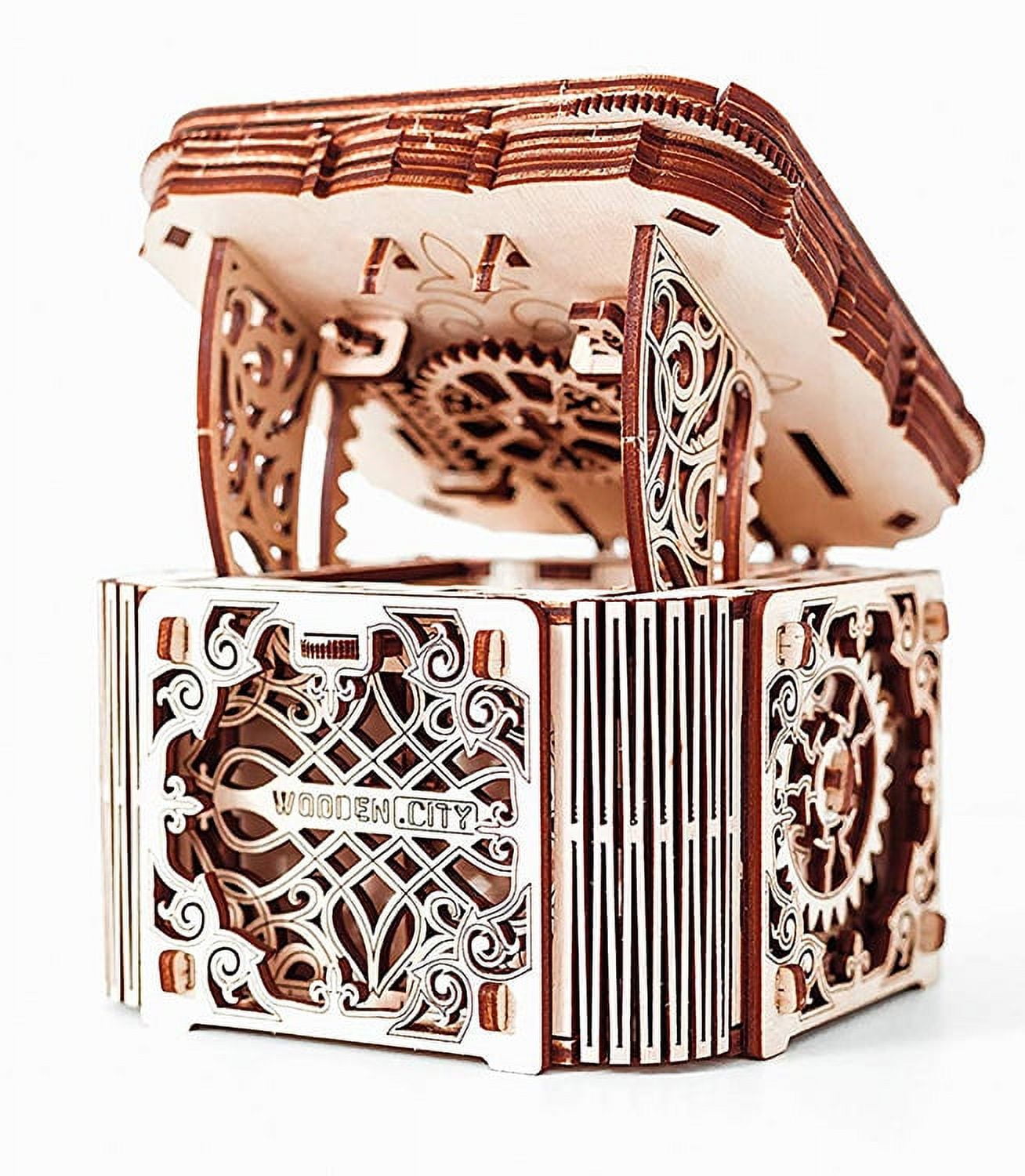 502344 Wooden City 3D Puzzle Building Mechanical Mystery Box Model ...