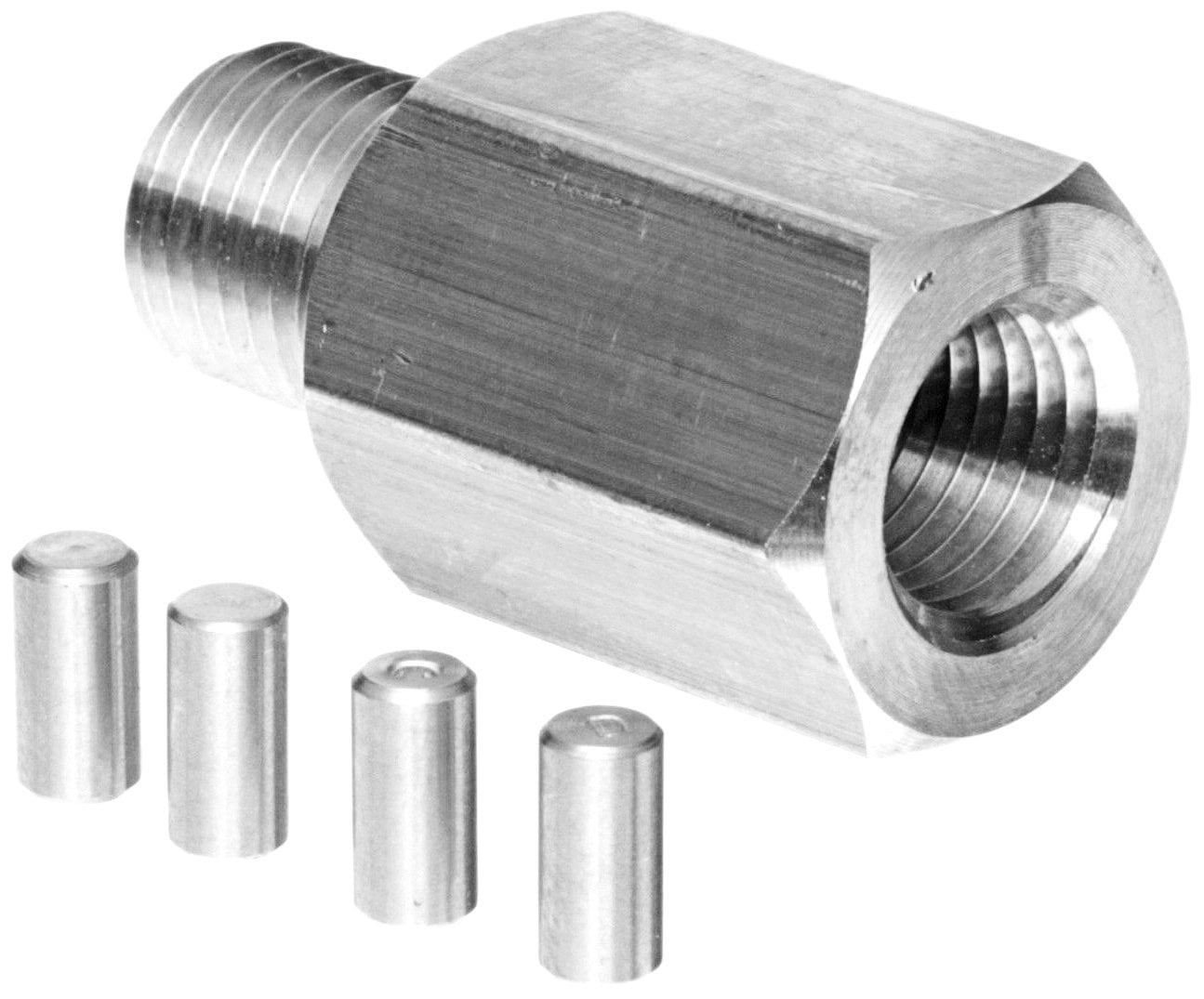 5025 316 Stainless Steel Piston Type Pressure Snubber, 1/4" NPT Male ...