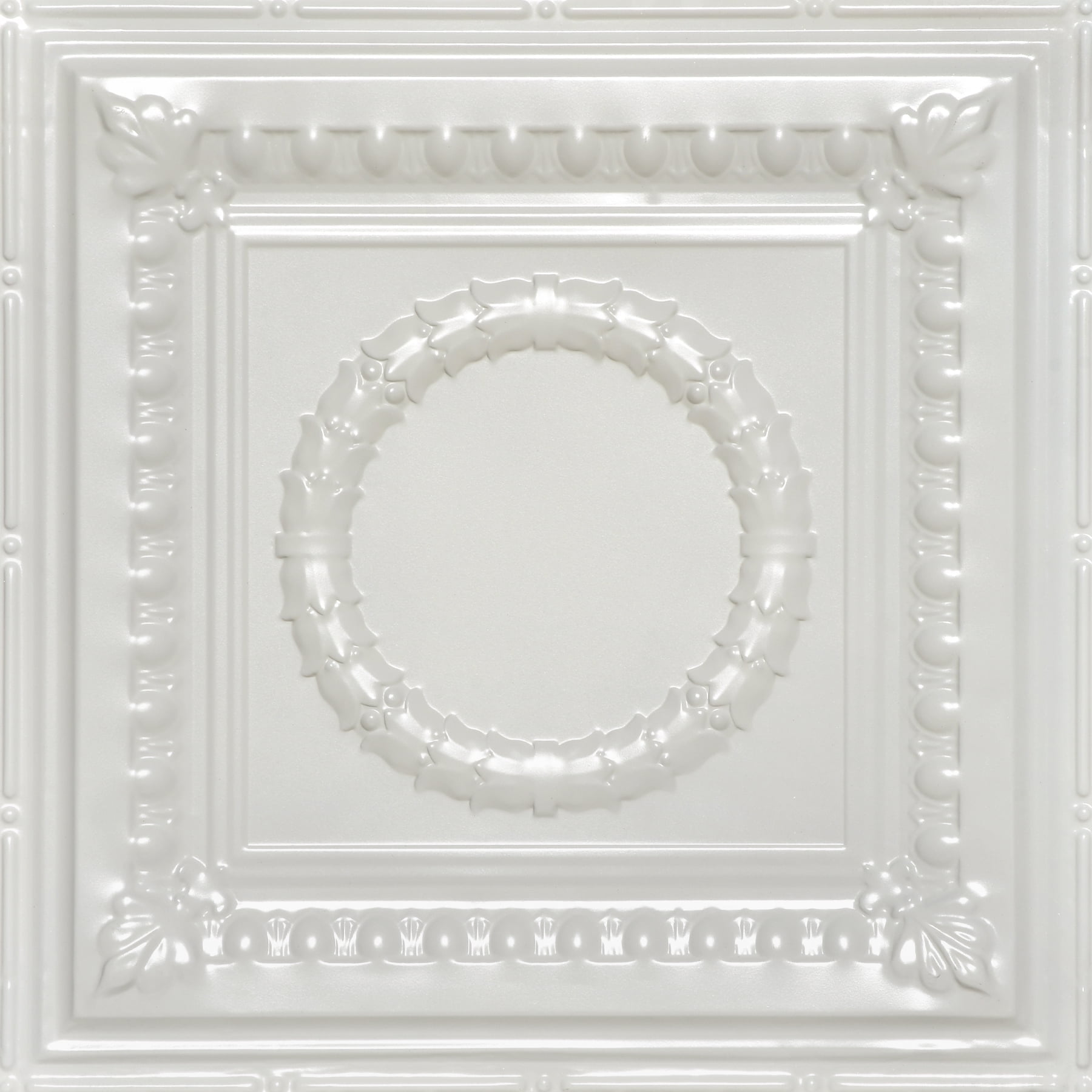 503 - Tin Plated Drop-In Ceiling Tile 12 in x 12 in Sample in Eggshell ...
