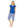5035C Women's Short Sleeve Cotton Capri Sleepwear Pajamas Plus Size ...