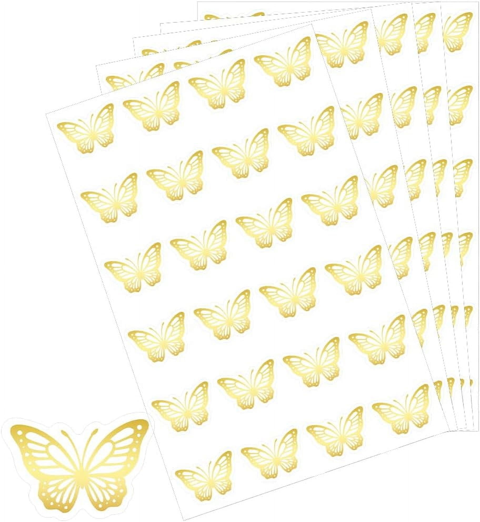 504Pcs Butterfly Envelope Stickers Gold Foil Stickers Self-Adhesive ...