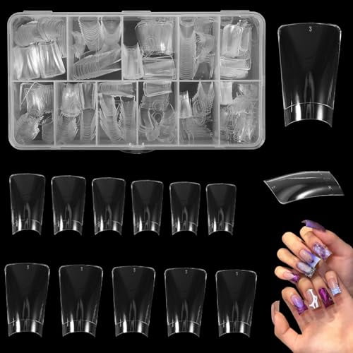 504Pcs Press On Duck Nails Tips, Short Duck Nail Tips Clear Acrylic ...