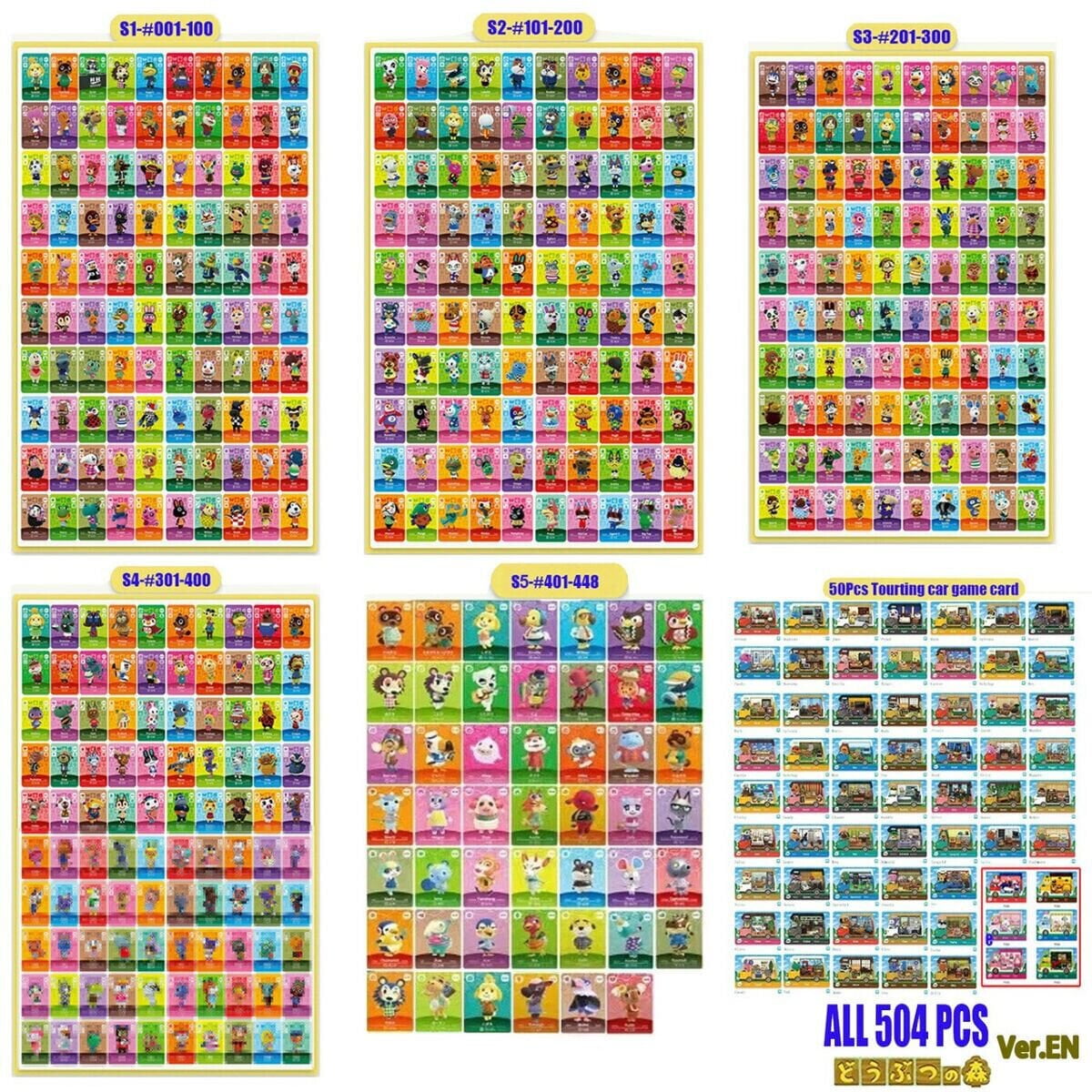 504x Animal Crossing ACNH Series 1-6 Mini NFC Cards New Horizons RV ...