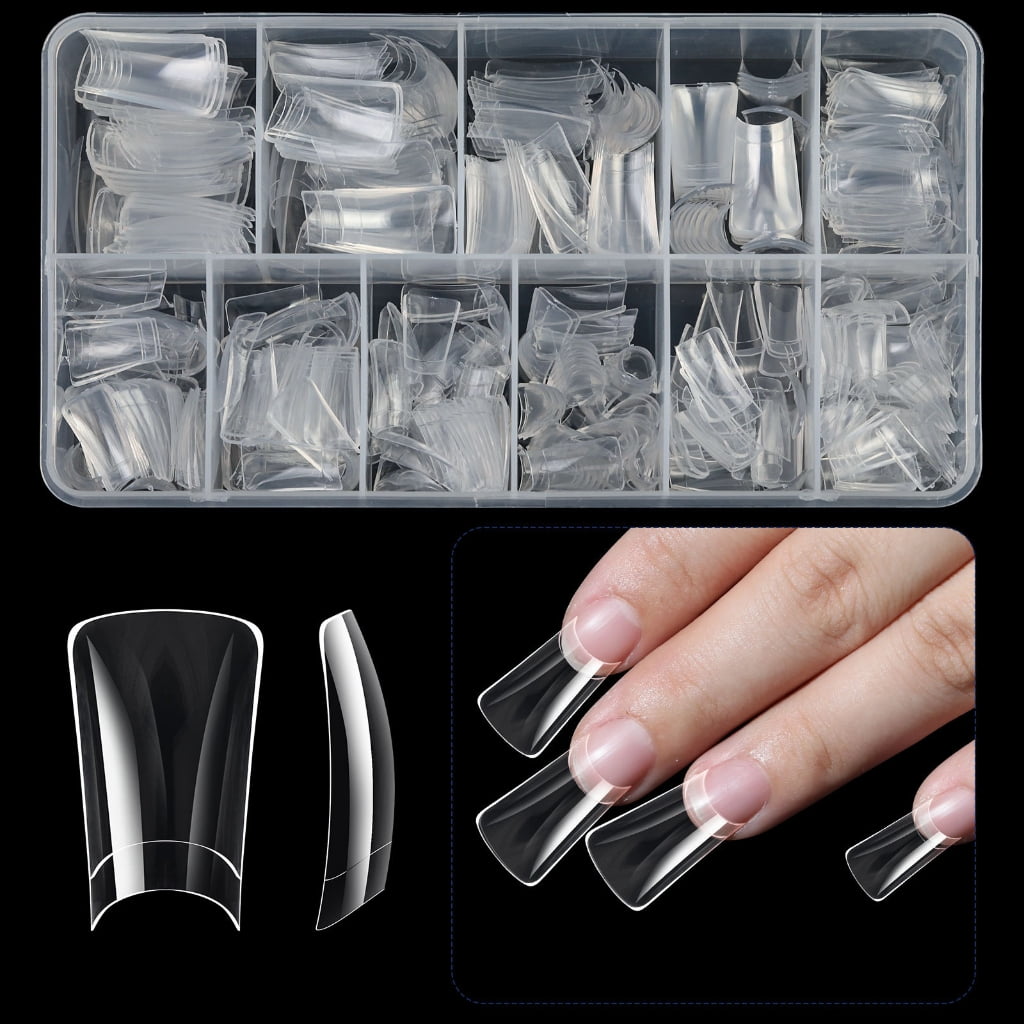 504x Duck Nail Tips Clear Nail Tips Curved Nail Tips Press on Nails ...