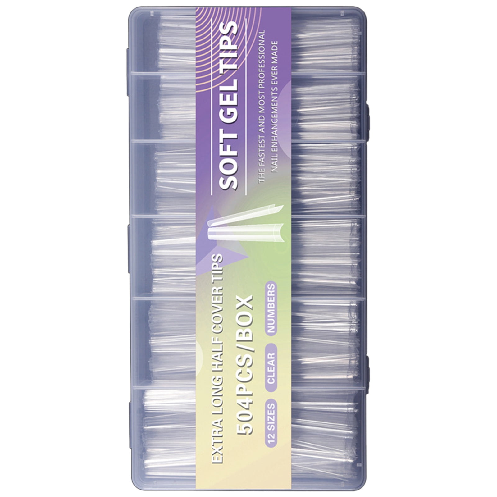 504x/Set Soft Gels Tips Press On Extra Long Full Cover Tips Clear Tips ...