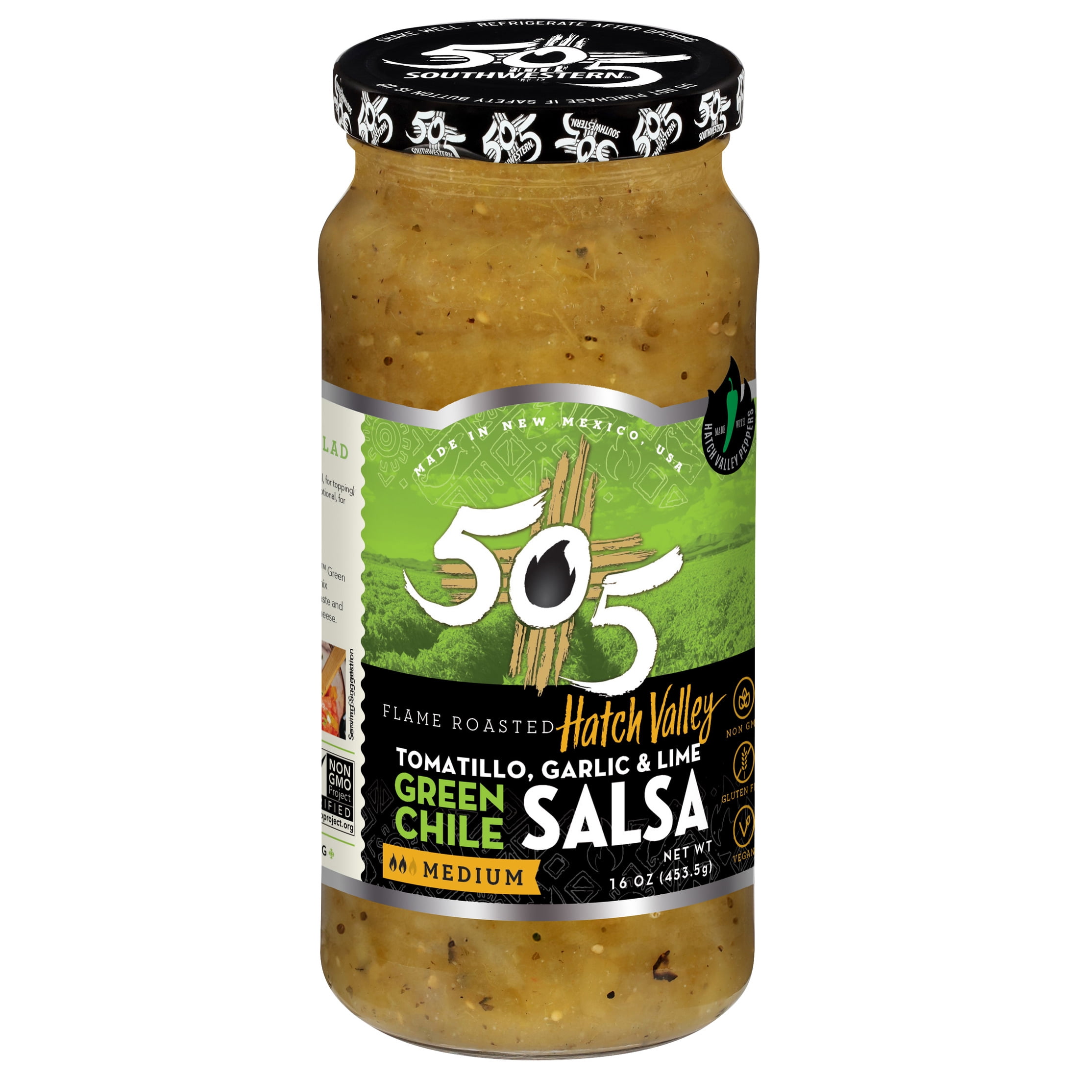 505 Southwestern, Hatch Valley Green Chile Salsa, 16 oz, Medium ...