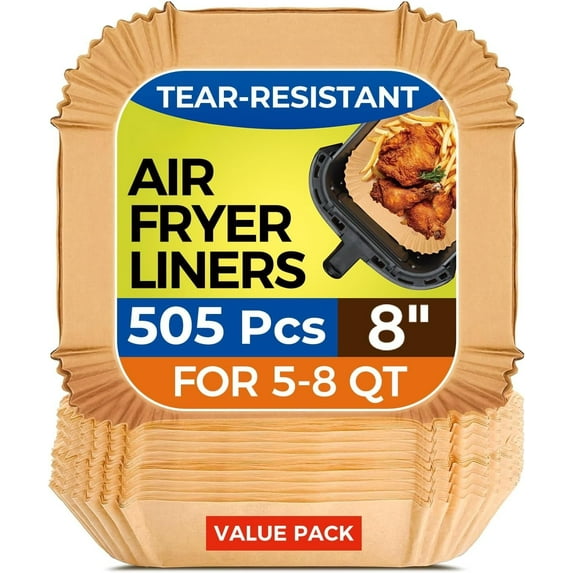 505 count Air Fryer Liners Disposable, 8 inch Square Paper Liners ...