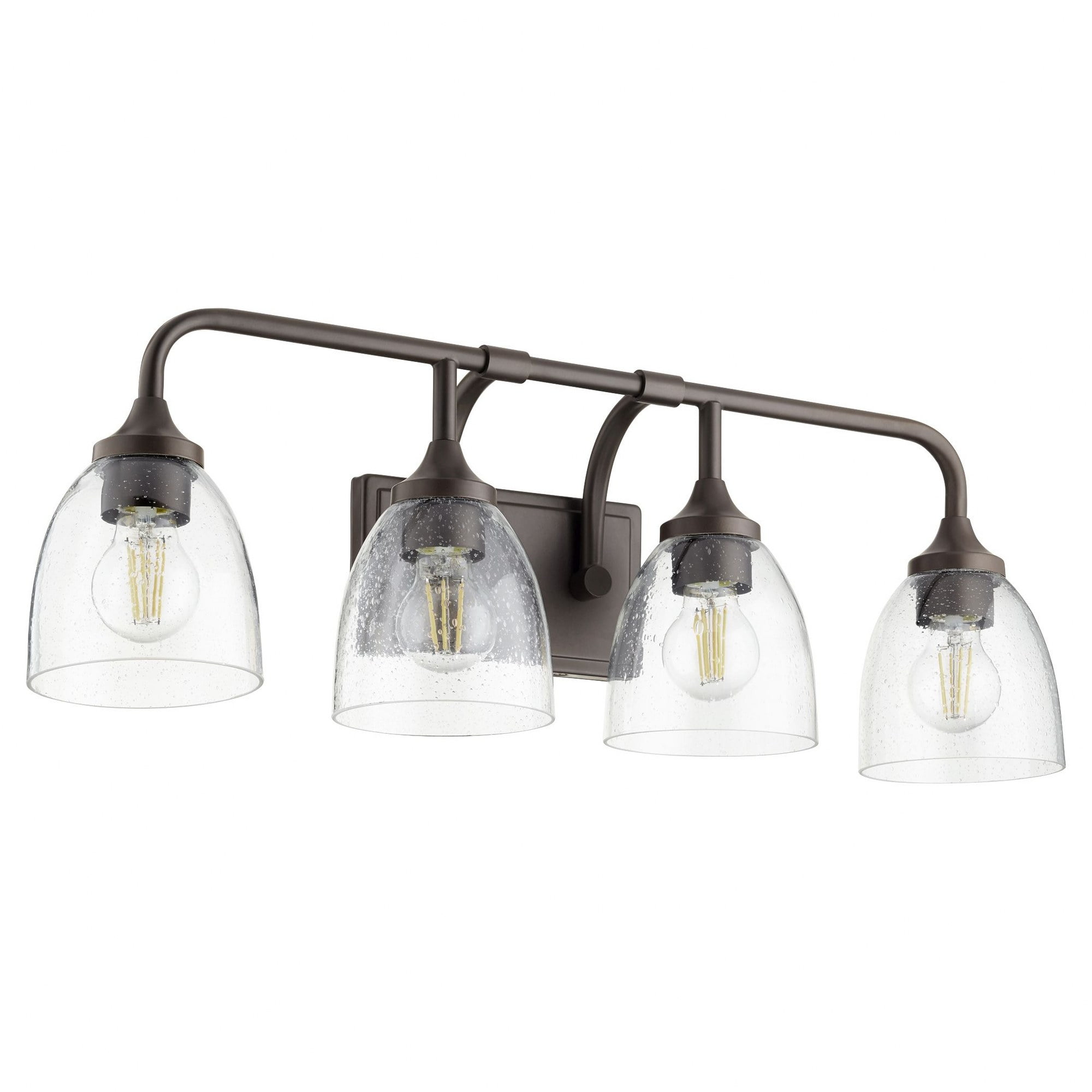Quorum Lighting Enclave Glass 4-Light Oiled Bronze Wall Sconce ...