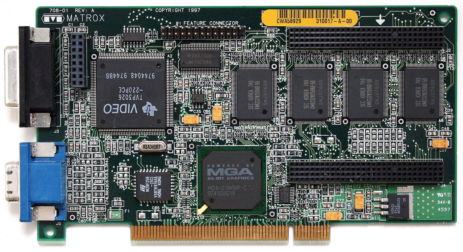 5064-2610 - 4mb pci video card, 708-01 rev.a, mgi mil2p/4/hp, d3568 ...