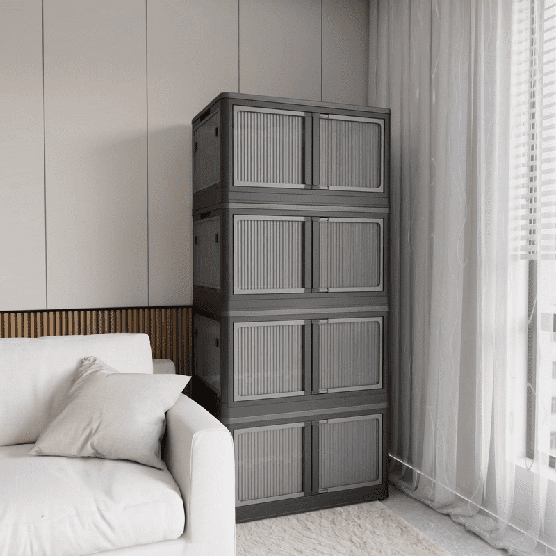 506QT 4-Pack Transparent Stackable Storage Bins with 5 Doors to Open ...