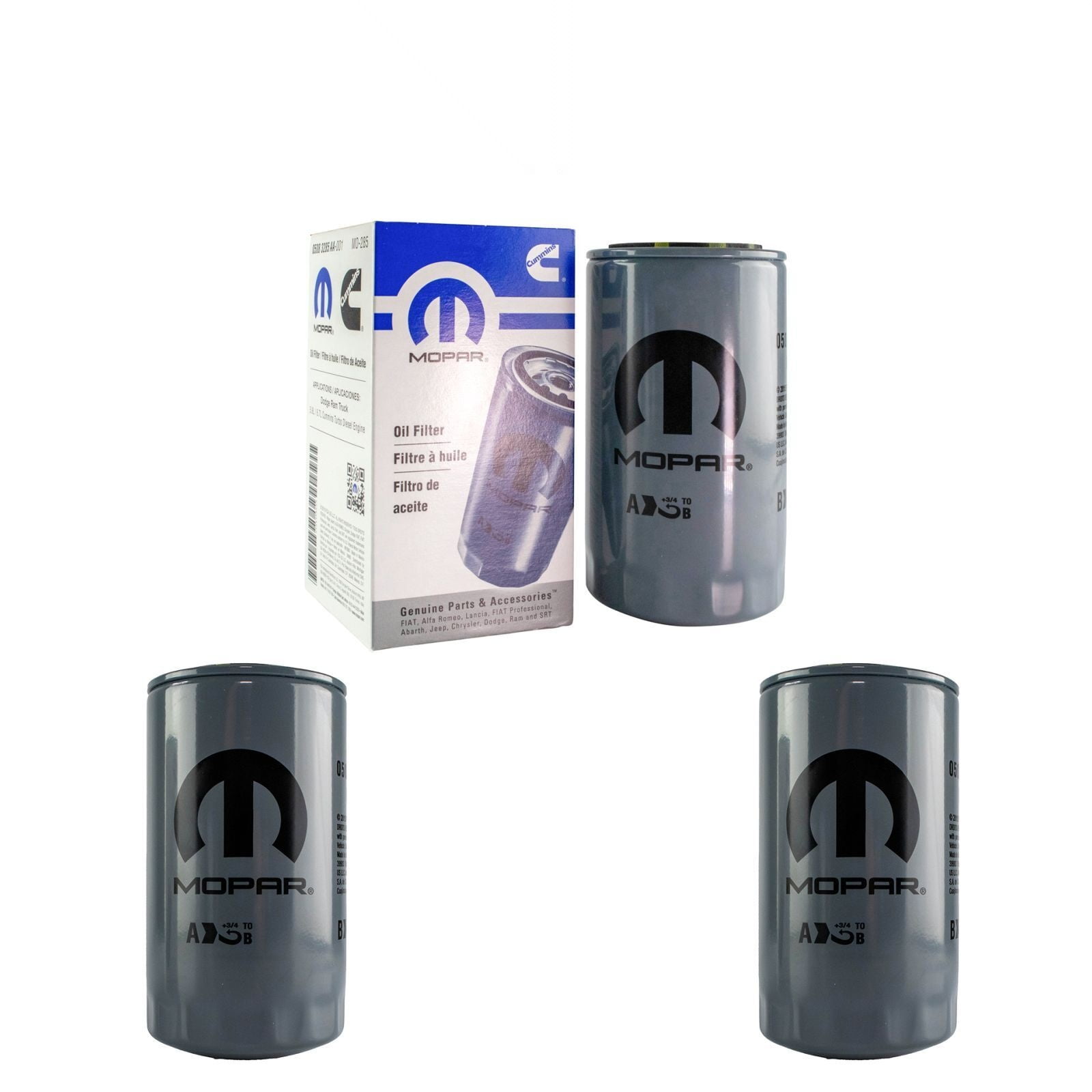 5083285AA Engine Oil Filter Set for for Ram 2500 3500 5.9L 6.7L Diesel ...