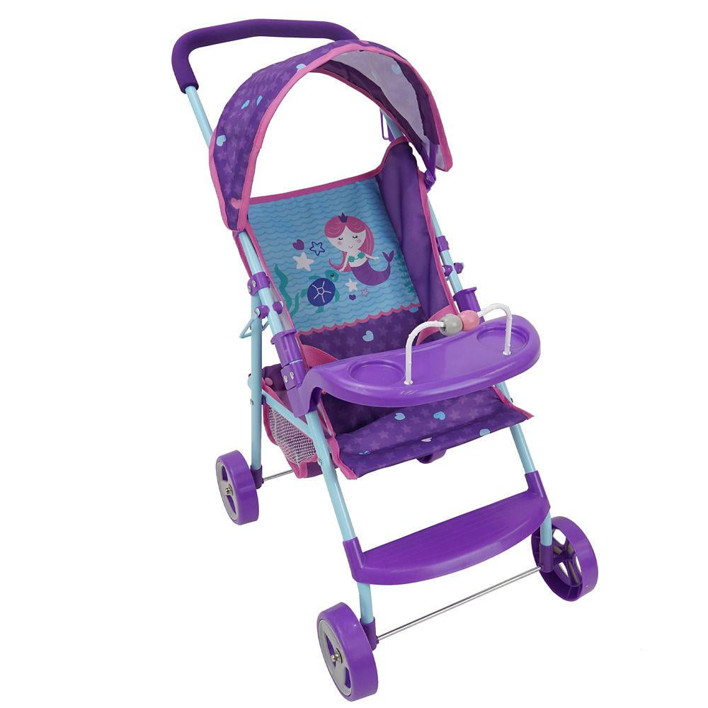 509 Crew Kids' Mermaid Pretend Play Doll Travel System Stroller Set ...