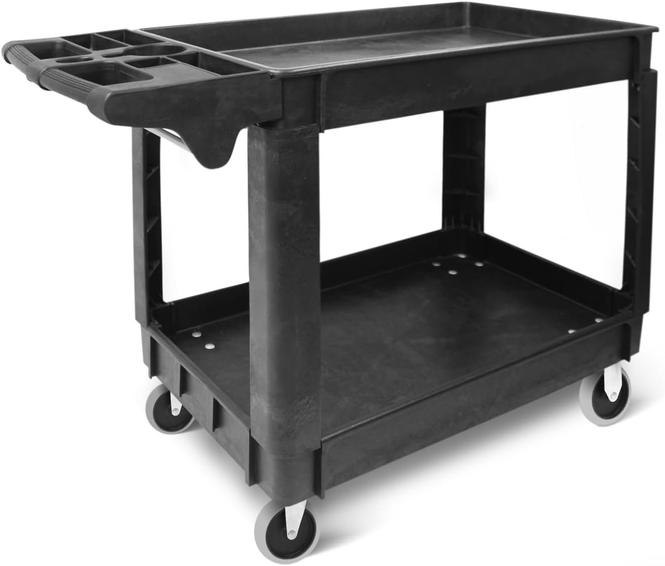 50993 500-lb Utility Service PP Cart with Two Trays and Wheels 40 inch ...