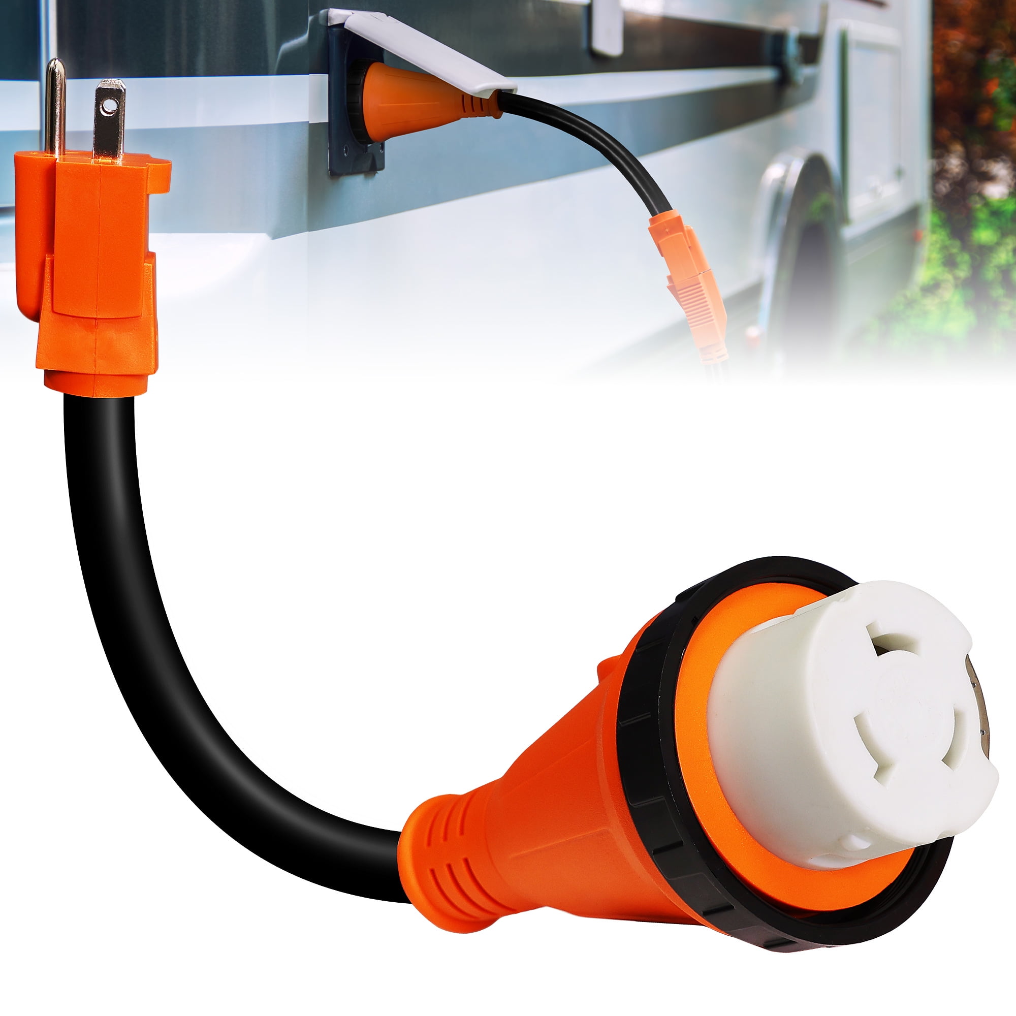 50A to 15A RV Power Adapter Cord Plug [NEMA SS2-50R Female to 5-15P ...