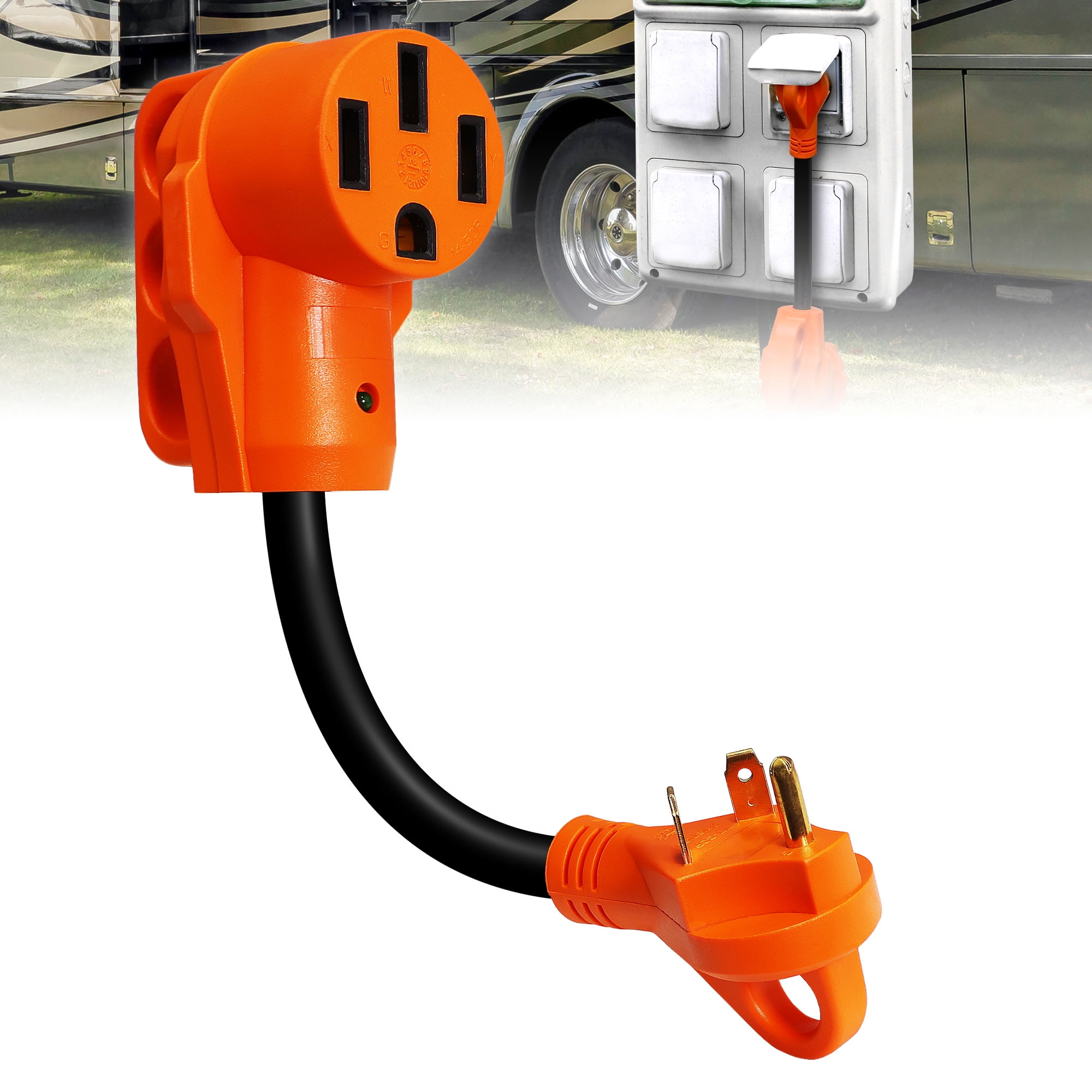 50A to 30A RV Power Adapter Cord Plug [NEMA 14-50R Female to TT-30P ...