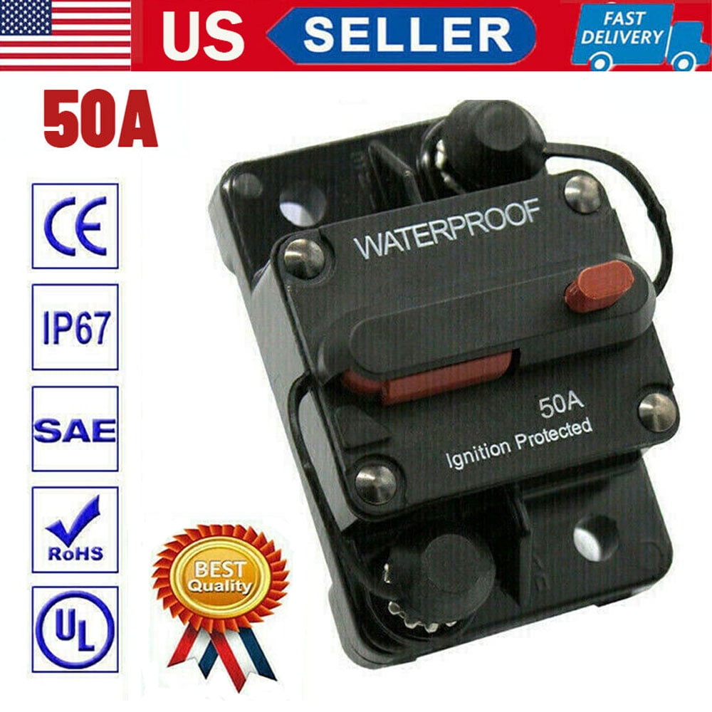 50A 50AMP Car A Circuit Breaker Dual Battery IP67 Waterproof 12V 24V ...