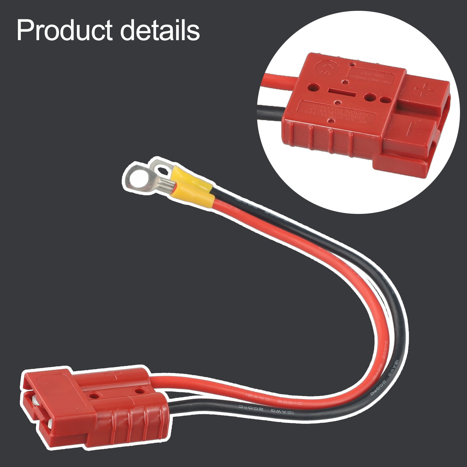 50A For Anderson Plug Lead To Lug M8 Terminal Battery Charging ...