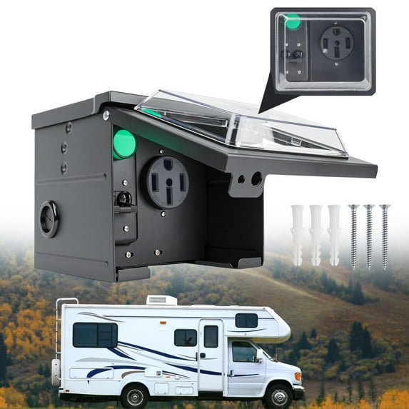 50A RV Power Outlet Box 125/250V Electrical Outdoor Receptacle NEMA 14 ...