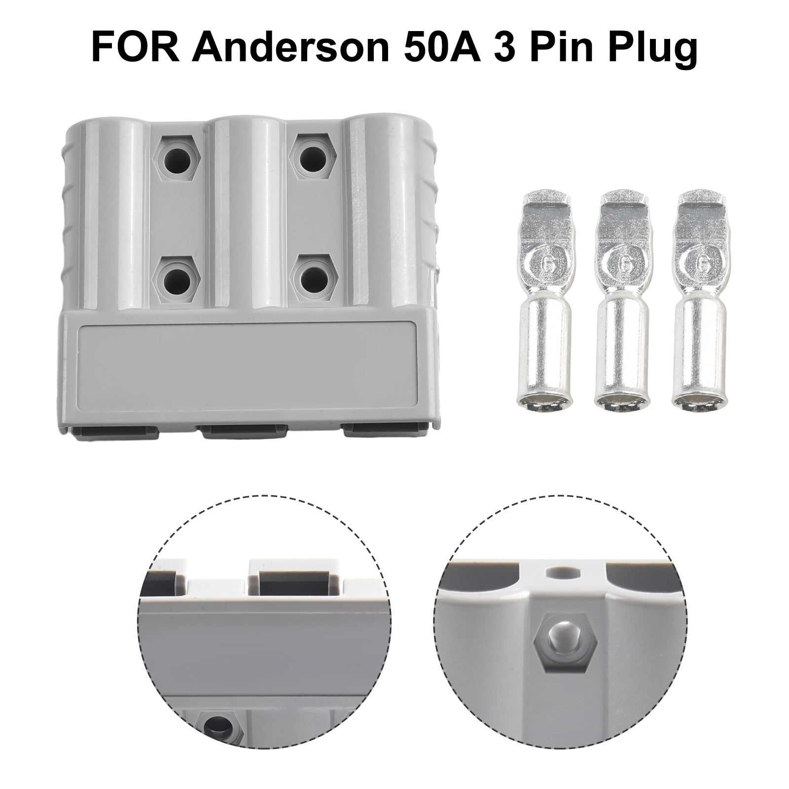 50A Style 50A 3Pin Plug For Dc/Dc Charger and Dc/Dc Wiring 1Pcs ...