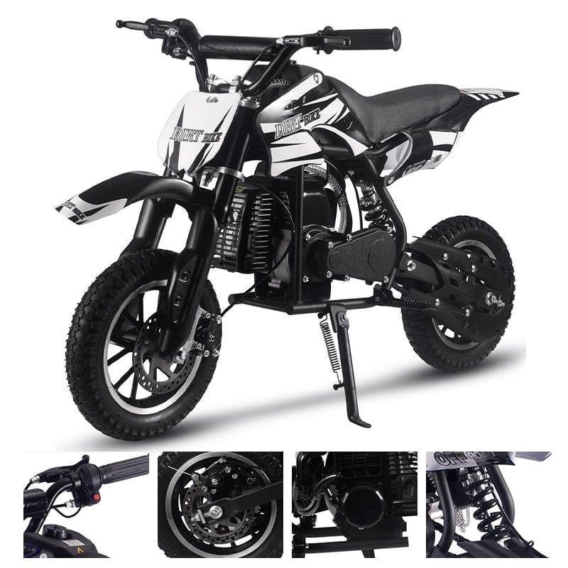 50CC Dirt Bike, 2-Stroke Gas Mini Dirt Bike, with a top speed of 25 mph ...