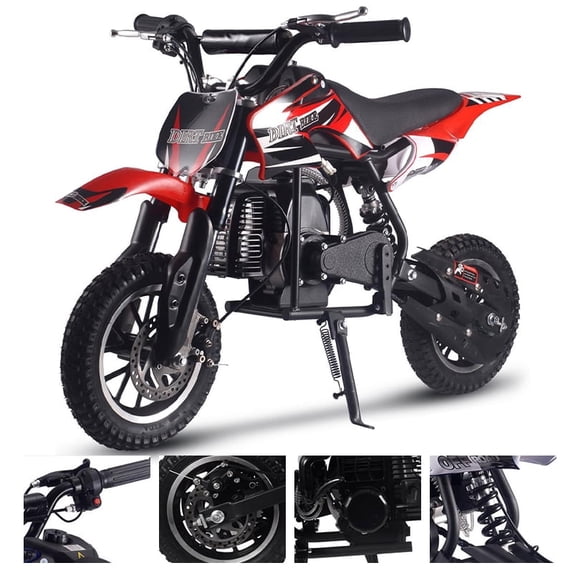 50CC Dirt Bike, 2-Stroke Gas Mini Dirt Bike, with a top speed of 25 mph ...