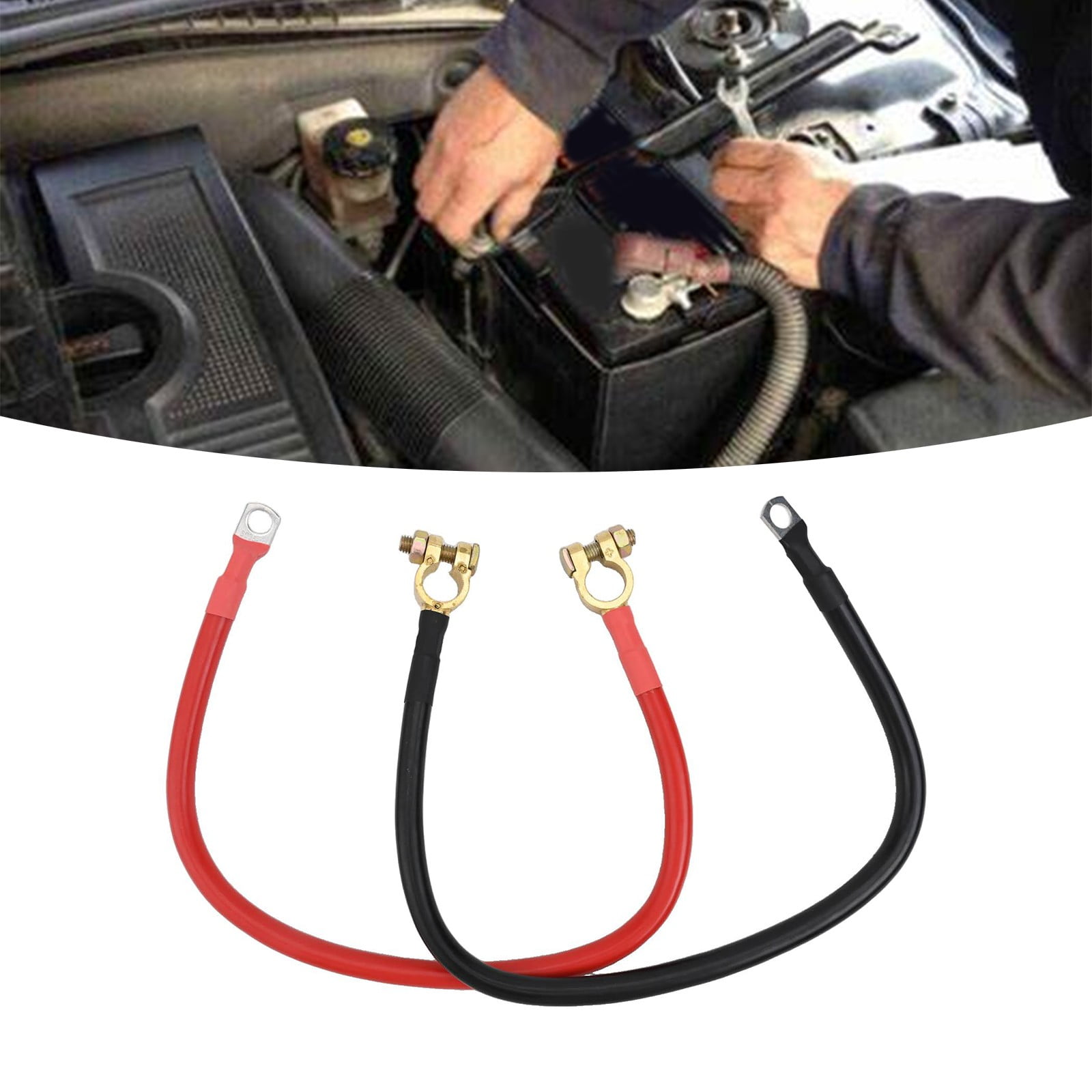 50CM Copper Battery Inverter Cable for Car - Red and Black Connection ...