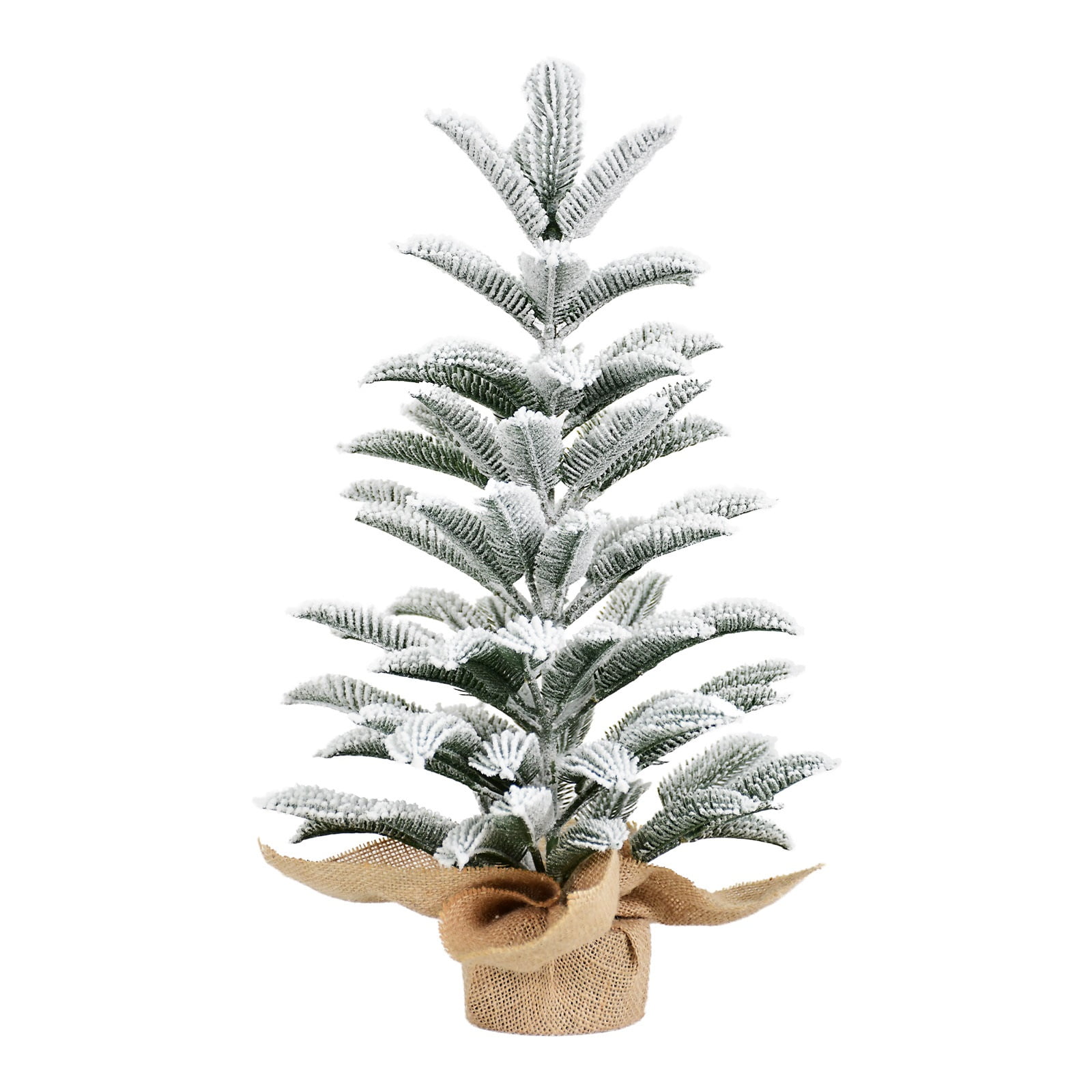 50CM Flocked Tabletop Christmas Tree, Full PE Snowy Mini Tree with 85 ...
