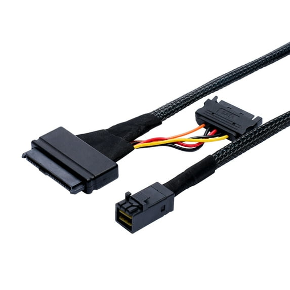 50CM (SFF-8643) to (SFF-8639) NVMe SSD Cable with 15 Pin Female ...
