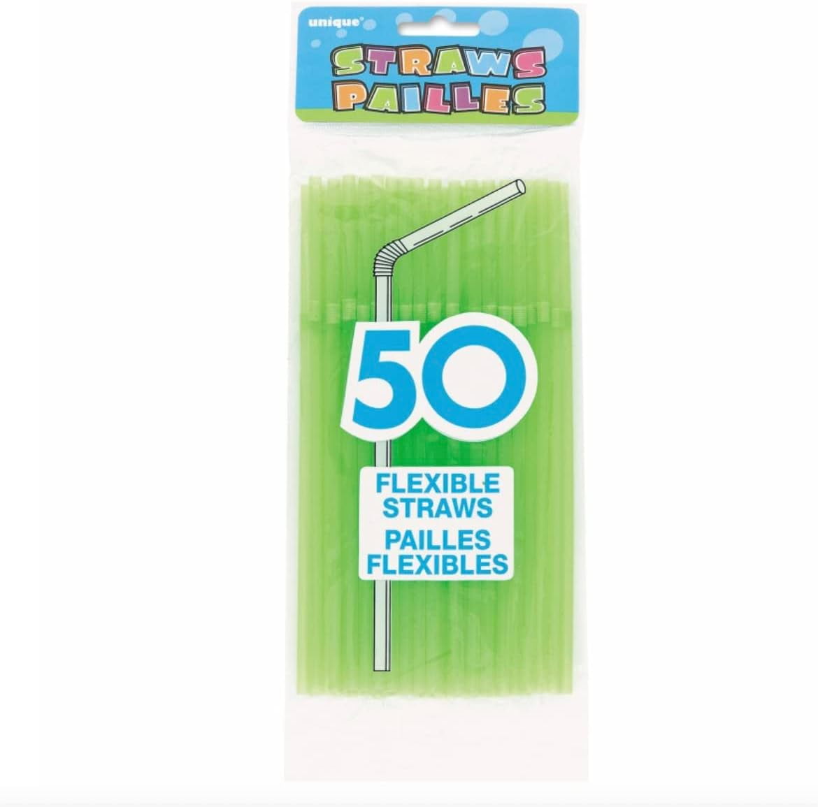 50CT NEON FLEX STRAWS - Walmart.com