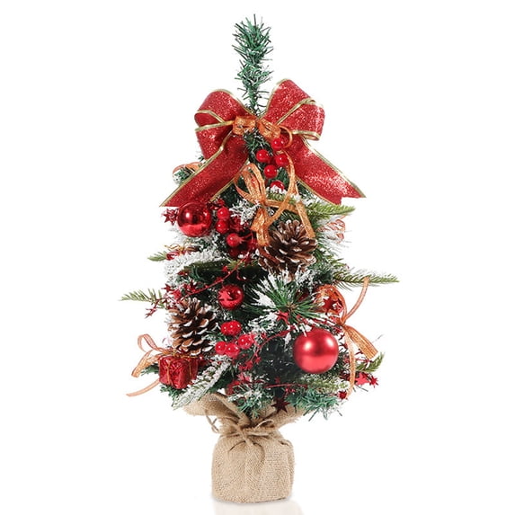 50Cm Mini Christmas Trees Ornament Snow Frost Small Pine Tree Xmas ...
