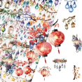 50Counts Aesthetic Sticker Water Resistant PET Sticker for Scrapbooking ...