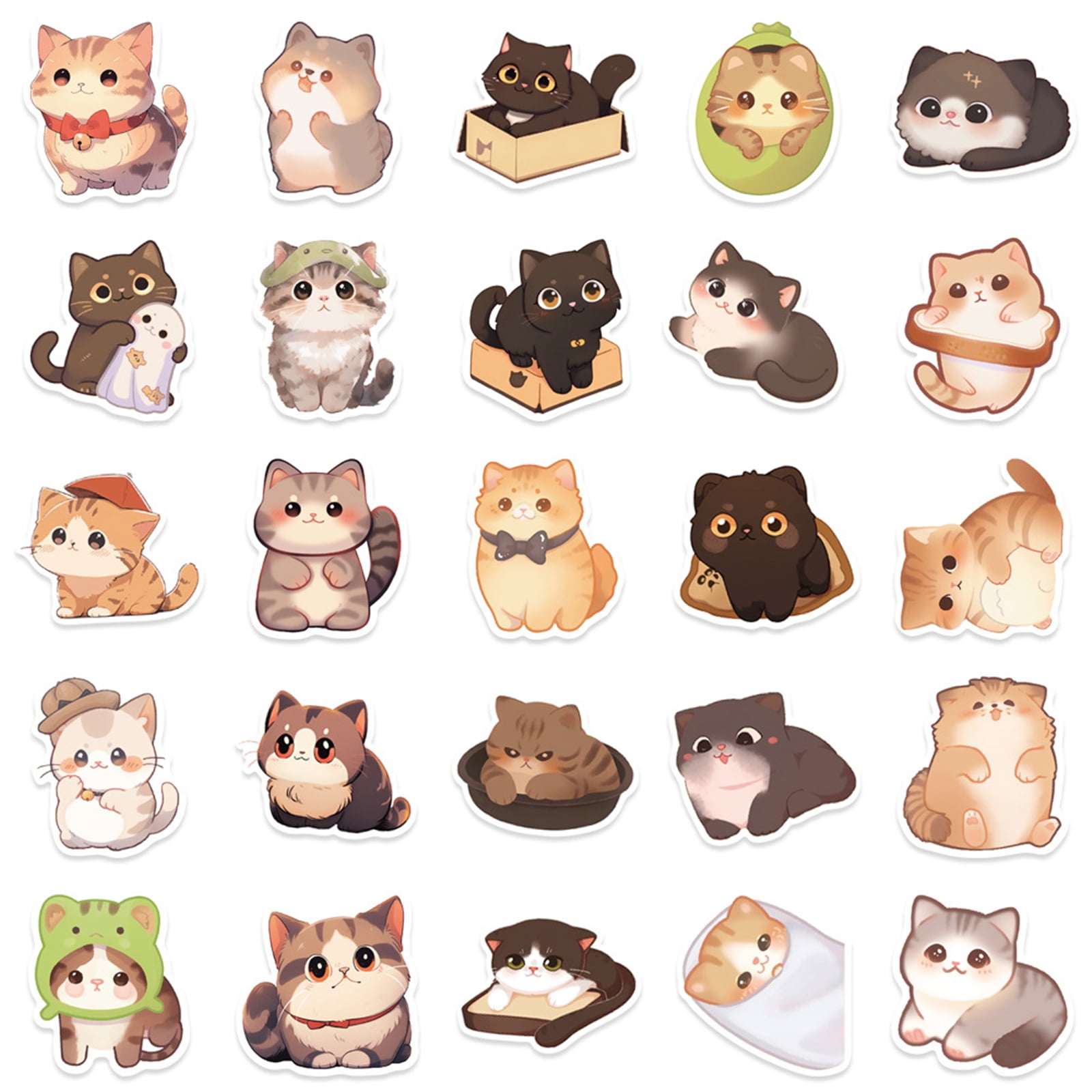 50Counts Kitten Sticker Water Resistant Sticker for Scrapbook Journal ...