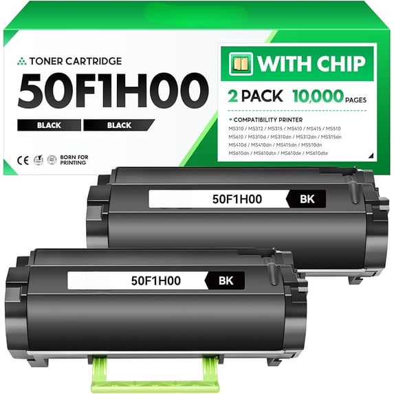 50F1H00 Toner Cartridge with chip 2-Pack High Yield Replacement for ...
