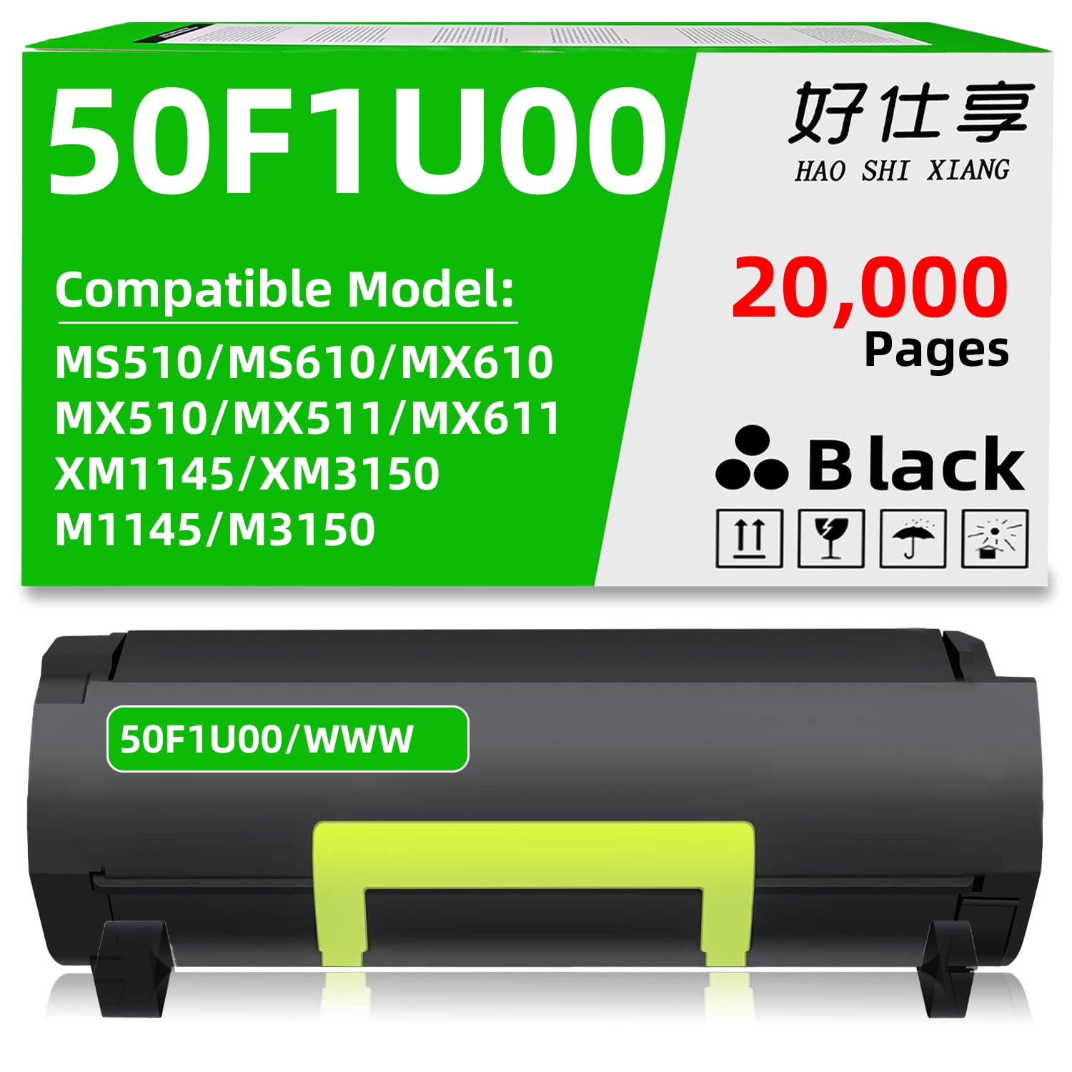 50F1U00 501U 50F1X00 501X 60F1X00 601X Black Toner Cartridge Compatible ...