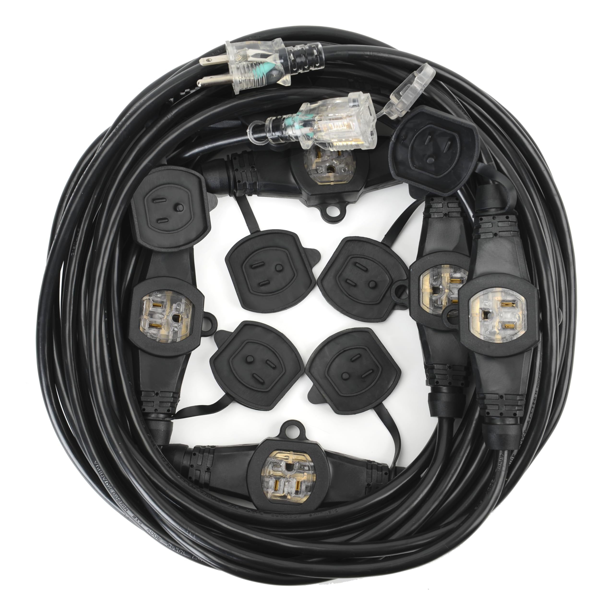 50FT 14 Gauge Indoor/Outdoor Power Extension Cord,5-15R LED Indicator ...