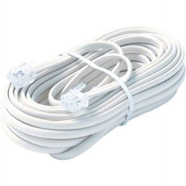 50FT 6-WIRE MOD TEL CORD WHT PREMIUM RETAIL BLISTER PACK - Walmart.com