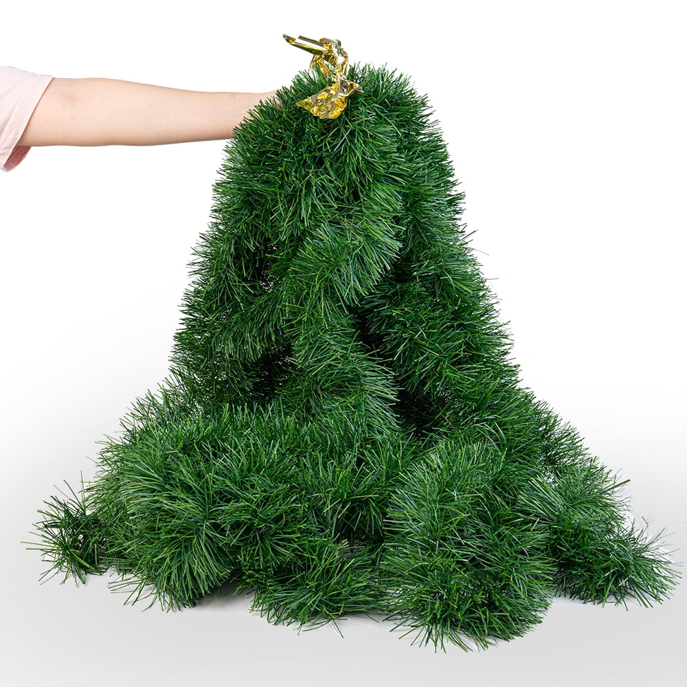 50FT Christmas Garland for Christmas Decoration, Non-Lit Soft Green ...