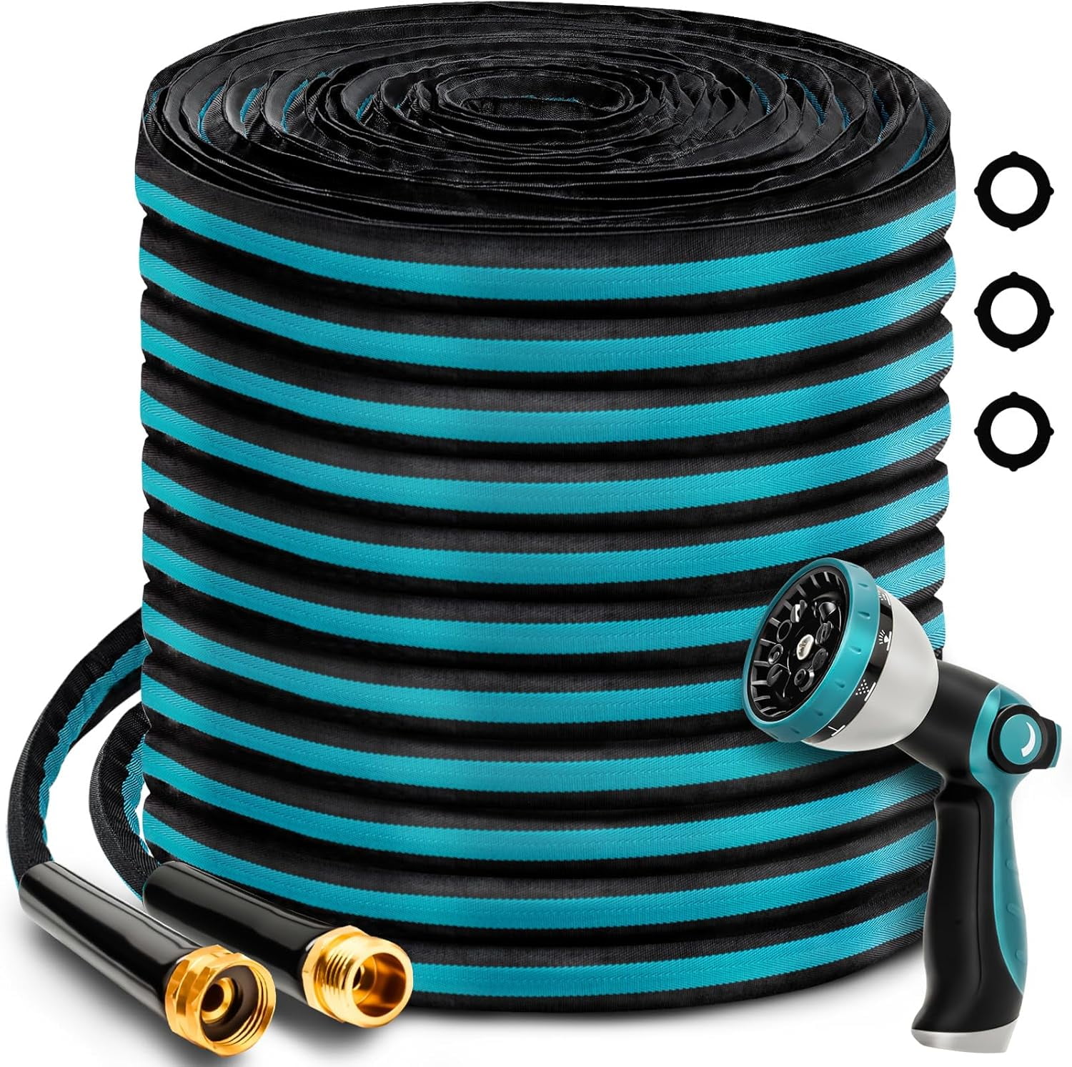 50FT Garden Hose, Non-Expandable Kink-Free Flexible Hose with 10 Spray ...