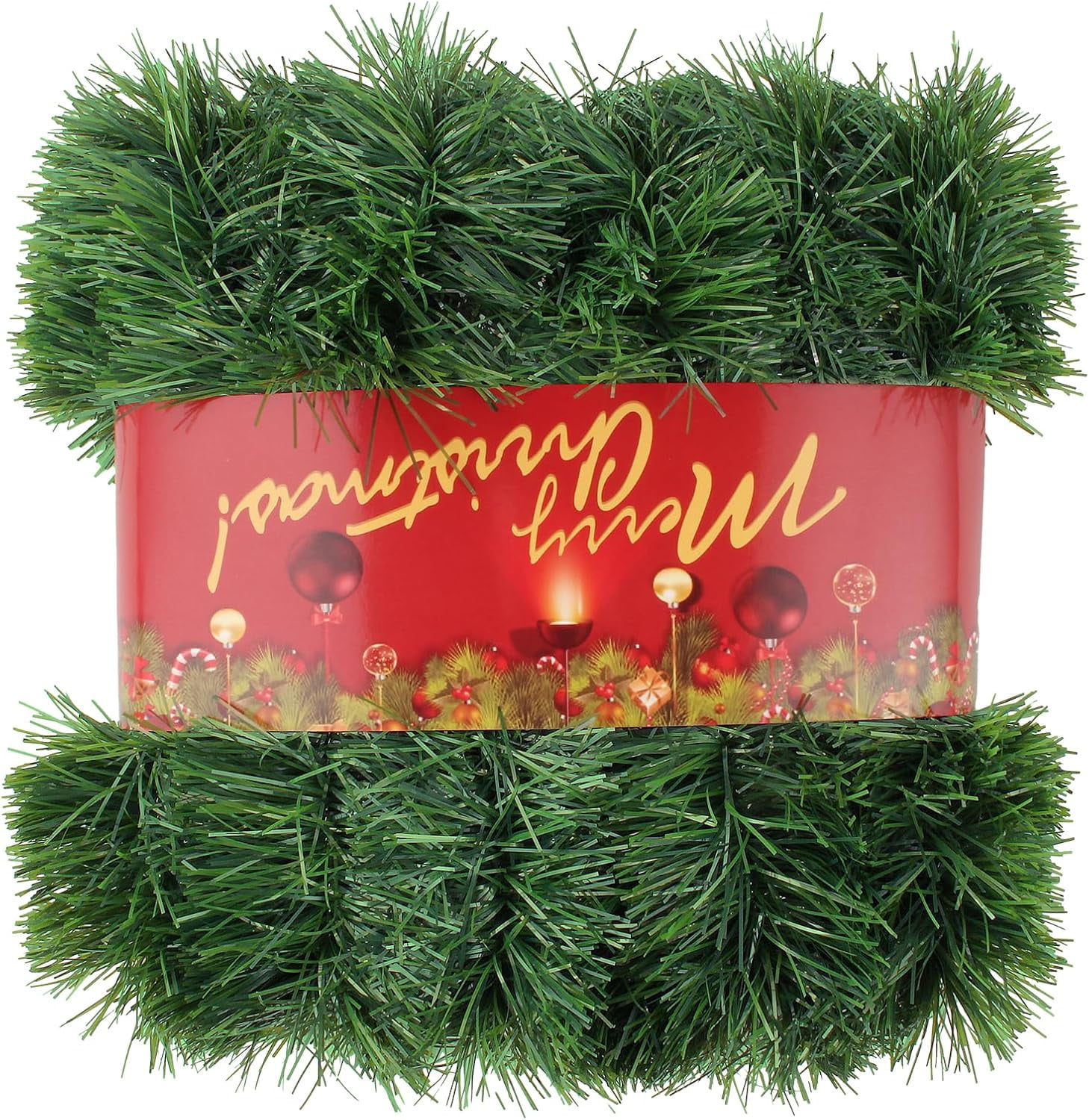 50FT Green Christmas Garland Decorations, Christmas Artificial Pine ...