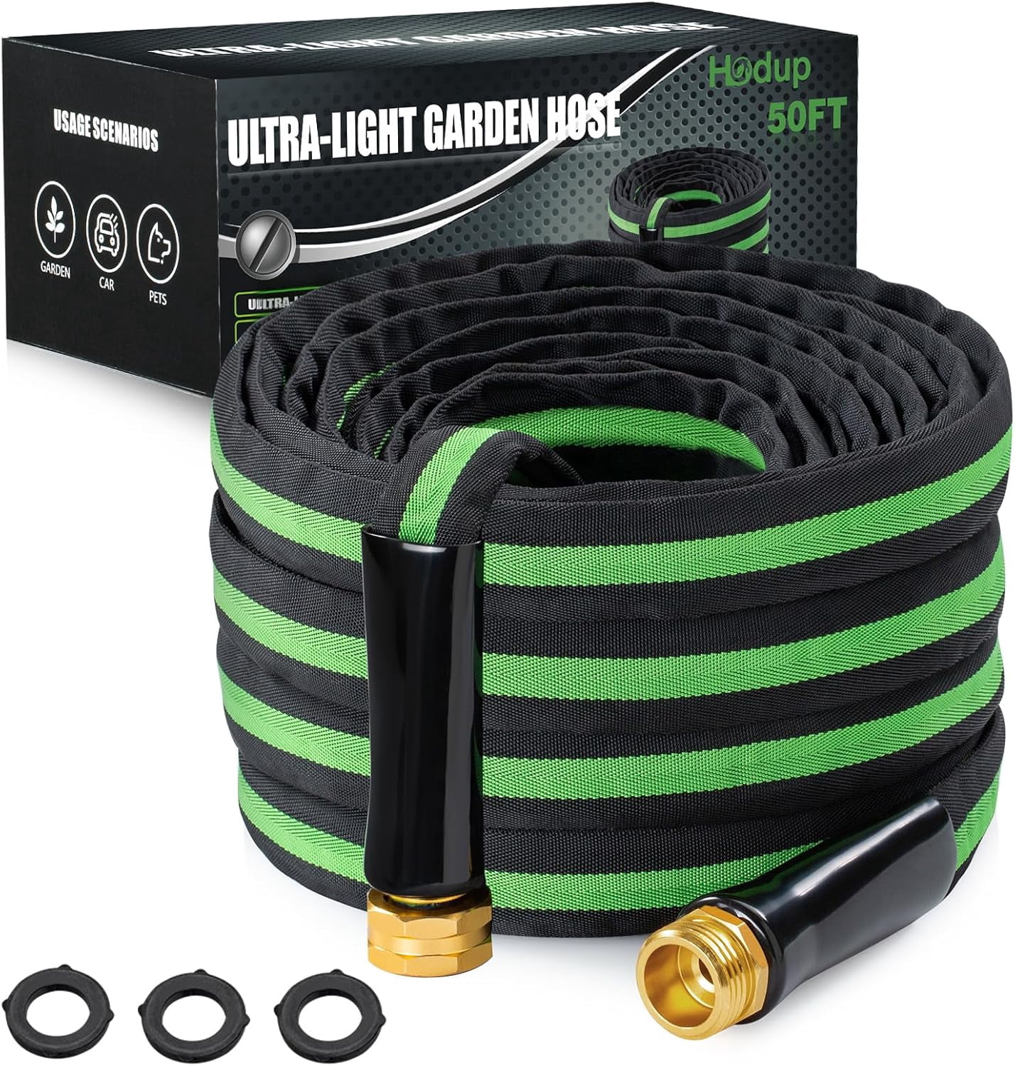 50FT Lightweight Super Flexible Garden Hose - Kink-Free, Non-Expanding ...