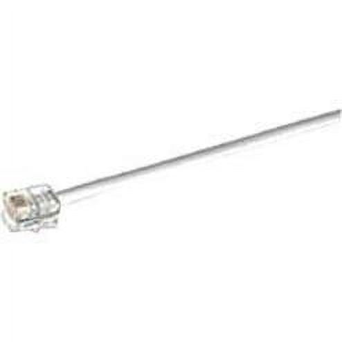 50FT RJ12 6P6C STRAIGHT SILVER MODULAR CABLE - Walmart Business Supplies