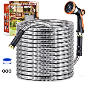 CUITING Garden Hose 100ft Water Hose with 10 Function Spray Nozzle No ...