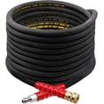 50FT Washer Hose with 3/8 Inch Quick Connect, High Tensile Wire Braided ...