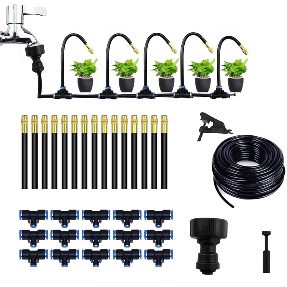 50Ft Drip Irrigation Kits Automatic Irrigation System, 360° Adjustable ...