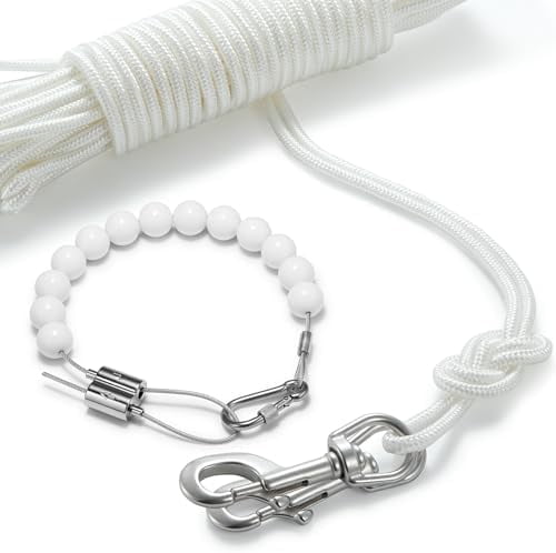 50Ft Flag pole Rope Kit, Polyester Halyard Flag Rope with 2 Pcs 3.5 ...