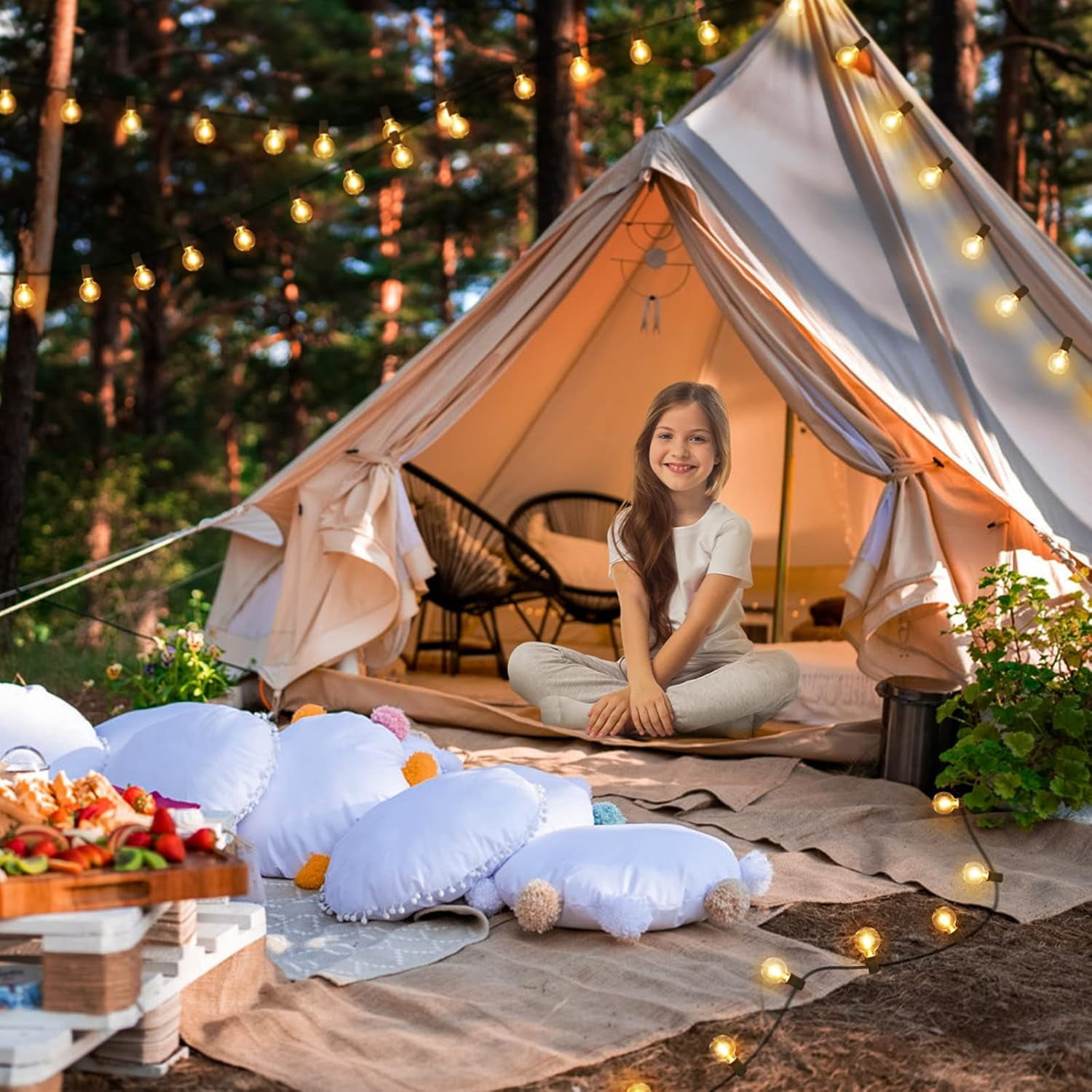 50Ft LED Outdoor String Lights G40 Globe Dimmable Patio Light ...